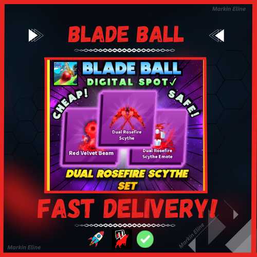 [PREMIUM DEAL - BLADE BALL] DUAL ROSEFIRE SCYTHE FULL SET [SWORD ...