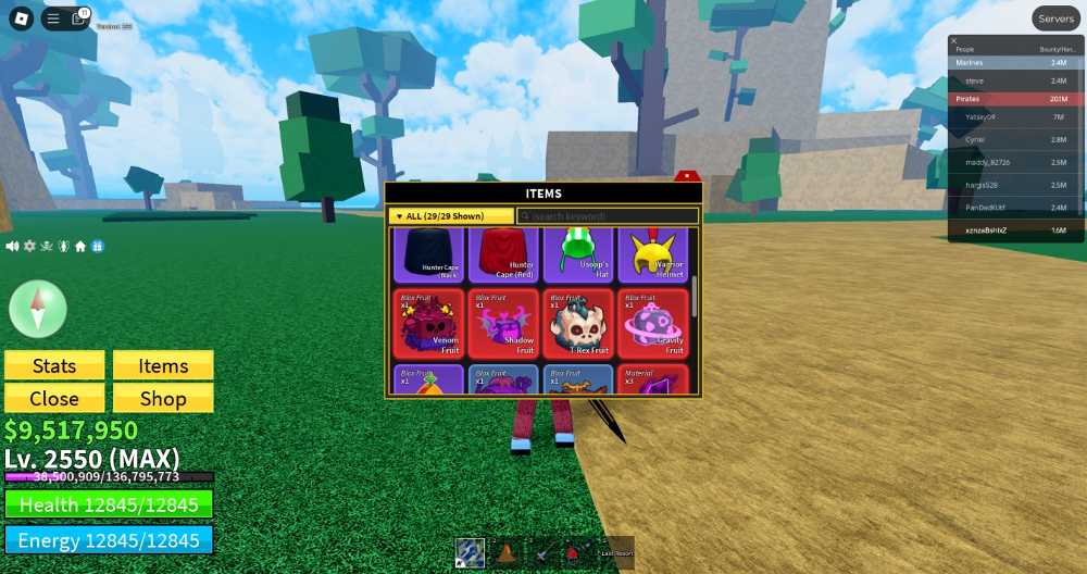 Blox Fruits 2550 LVL 4 Mythical Shadow, Venom, T-Rex, Gravity +Godhuman ...