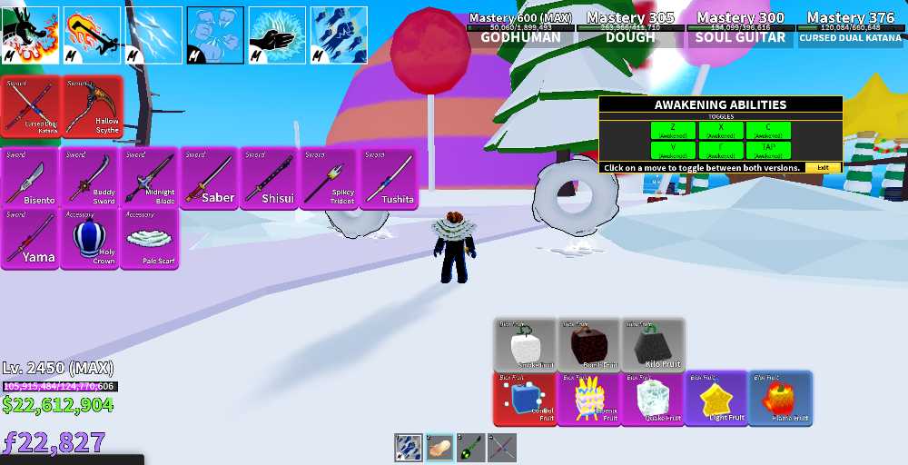 Blox Fruits | Max Level Account (2450) | Full Awakened Dough | Cursed ...