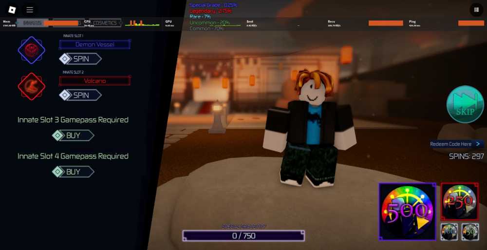 Jujutsu Infinite | DEMON VESSEL INNATE LVL 30 + Volcano (Best for PVE) | Unverified 13+ (VNG)