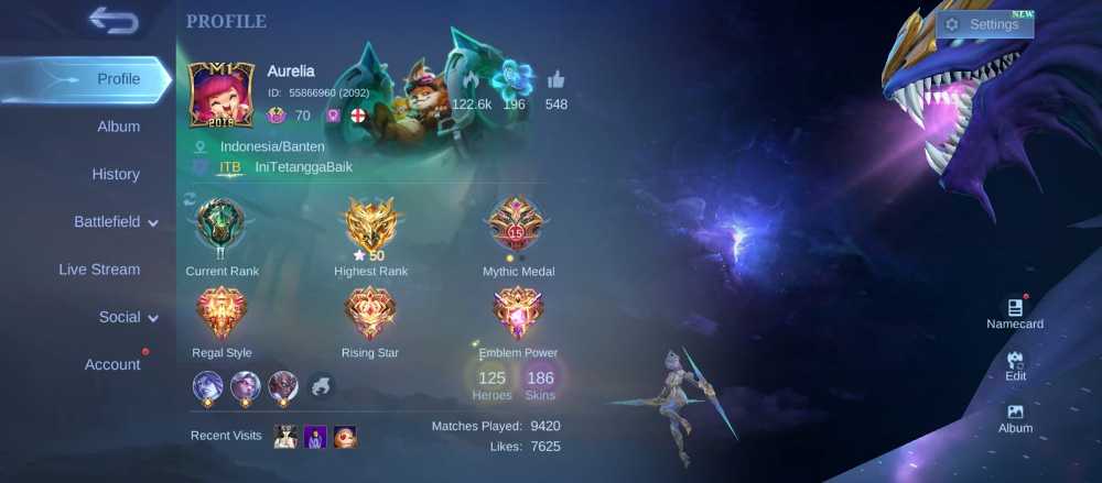 125 HEROES || 186 SKINS | FULL MAX EMBLEMS | KOF KARINA SKIN | ZODIAC ...
