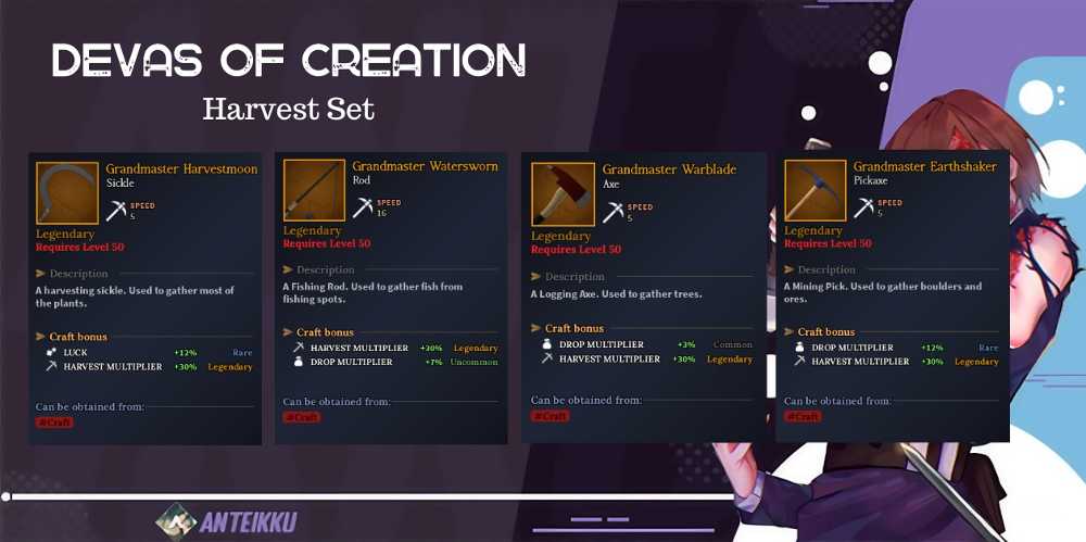 Legendary Tool Set [ Harvest Build ] | Devas Of Creation