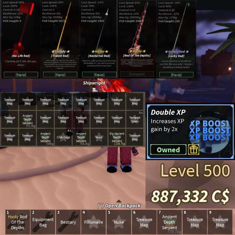 ID66Fisch: Level 500 Gamepass X2 EXP - No-Life Rod , Rod of the Depths ...