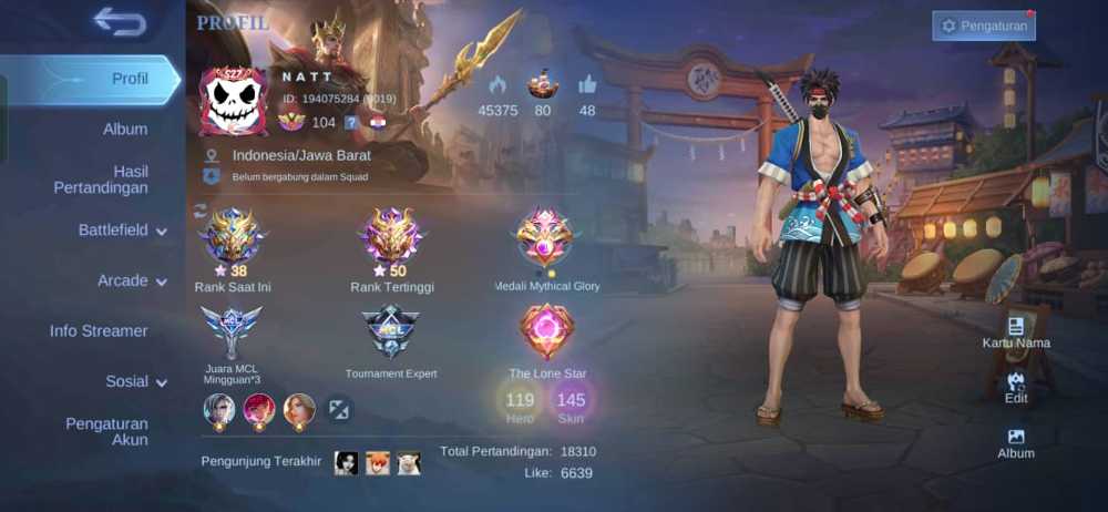 119 HEROES + 145 SKINS + EMBLEM MAX + EPIC LANCELOT, GUSION + SUMMER ...