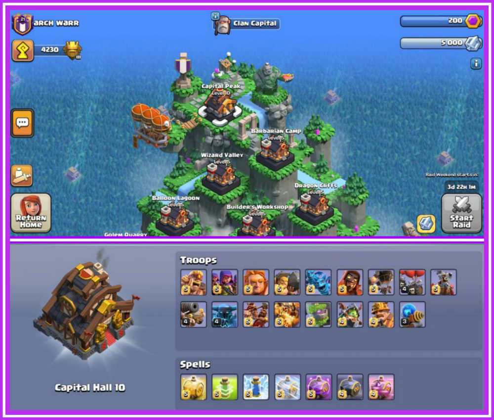 {SUPER PREMIUM}LVL 21.5(ALMOST LVL 25) PURE MAXX CLAN CASTLE 10 MAXX ...
