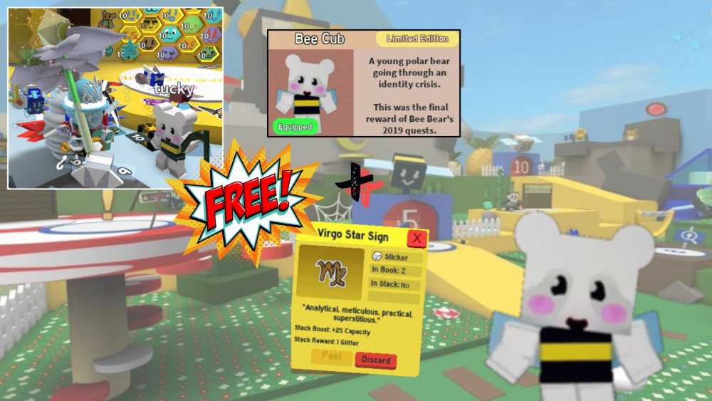 [BSS] Bee Cub Skin + FREE Virgo Star Sign | Limited | Bee Swarm | Best ...