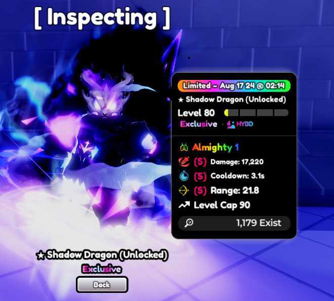 Anime Defenders - Shadow Dragon ( Unlocked ) Almighty 1, SSS - Fast ...