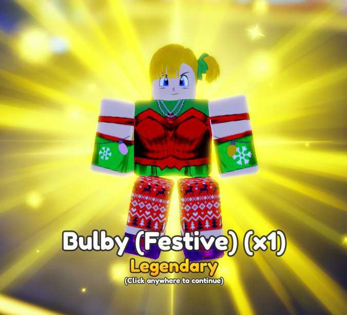 Bulby (Festive) SKIN - Bulmy - Bulma Anime Adventures - Roblox - AA - Bulmy