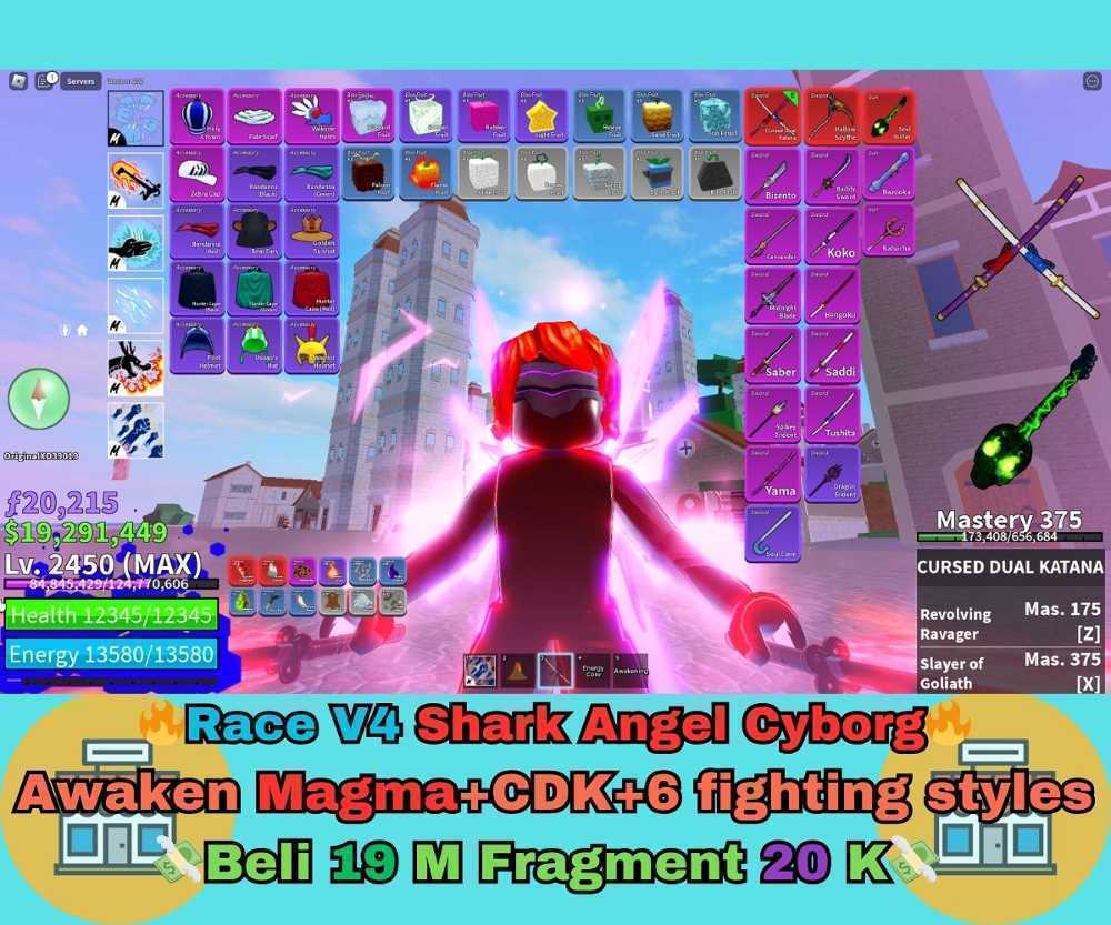 Race V4 Shark Angel Cyborg Awaken Magma+CDK+6 fighting styles Beli 19 M ...