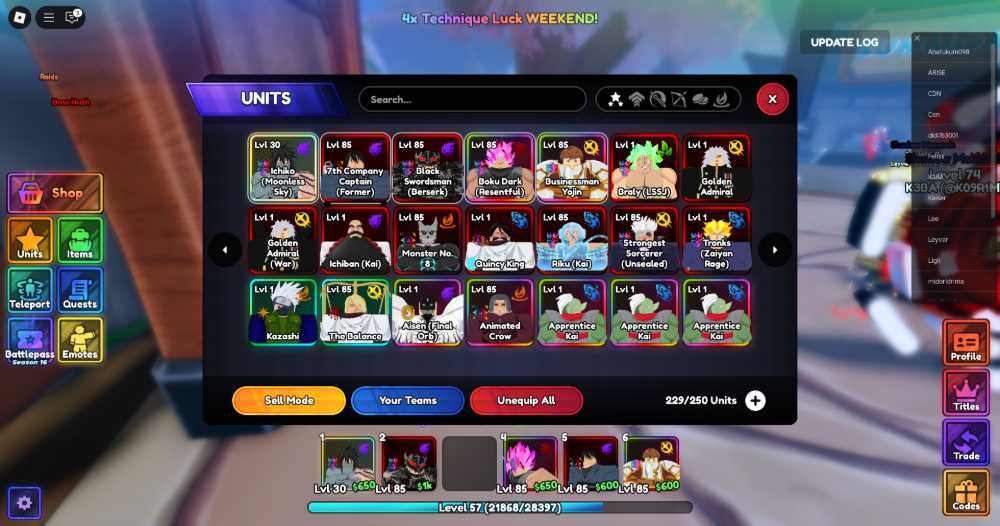 A5 | Anime Last Stand | Account | ALS | 57 lvl | Roblox Auto Delivery