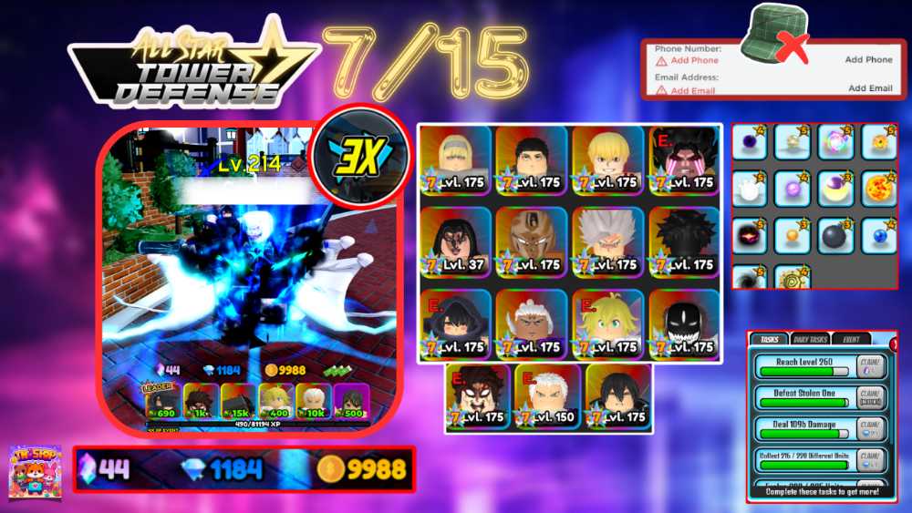 ⭐x15 7 STAR ⭐ASTD⭐ Has X3 LVL.214⭐ Stardust: 44 More details are in the picture Unverified ...