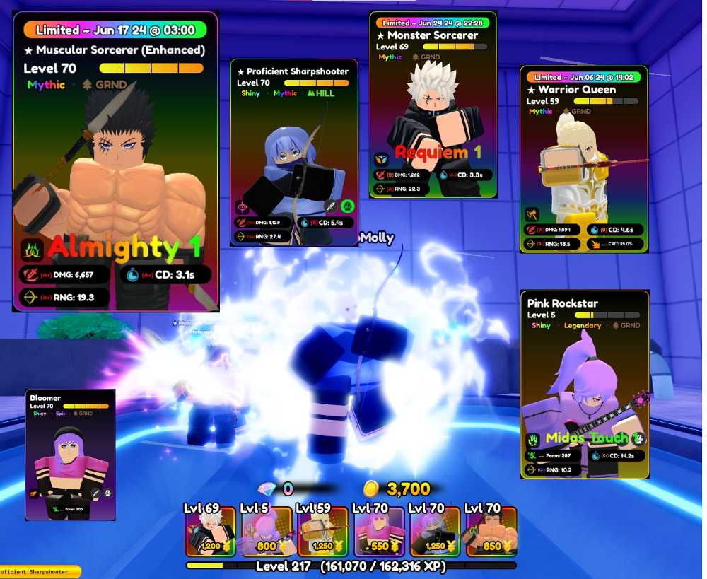 [Anime Defender] Lv.217 | *Almighty* Muscular Sorcerer(3A+) | Shiny Pro ...