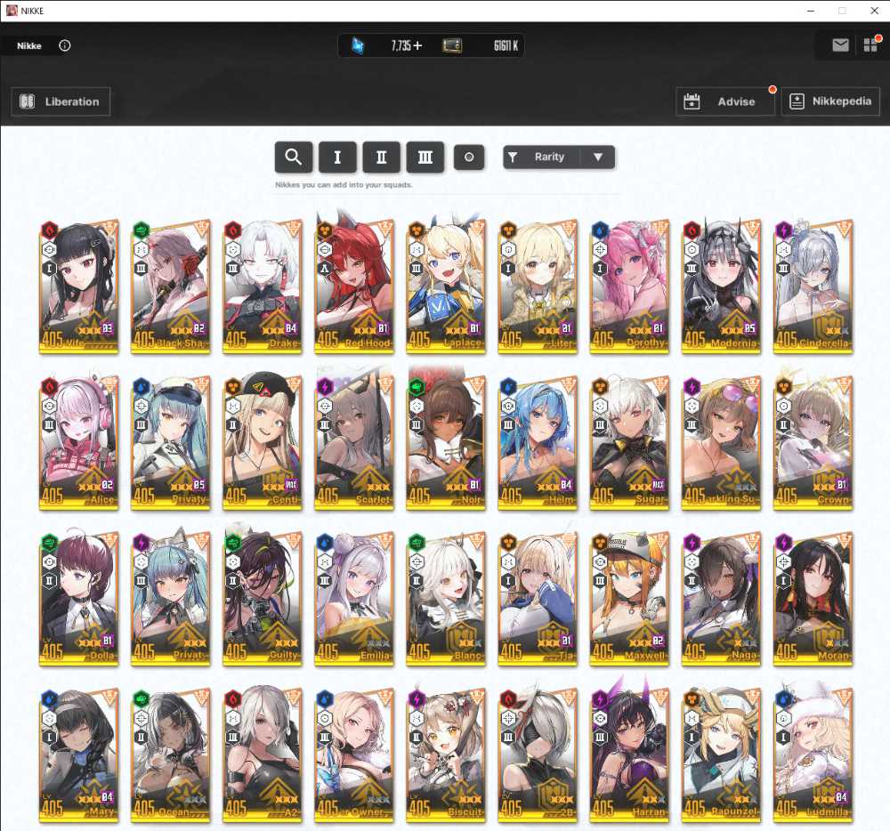 Nikke [SEA] Lv514 | 108 SSR - 746k Squad power - 8 Gacha Skins - Pilgrim 16/16 - Collabs Nier ...