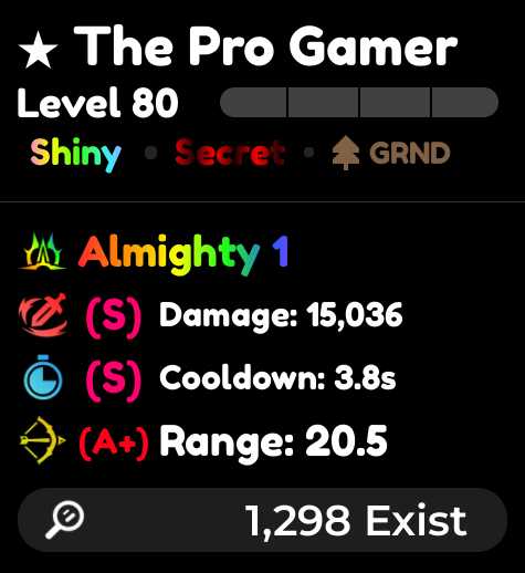 Anime Defenders | SHINY ALMIGHTY EVO The Pro Gamer SJW | GOOD STATS