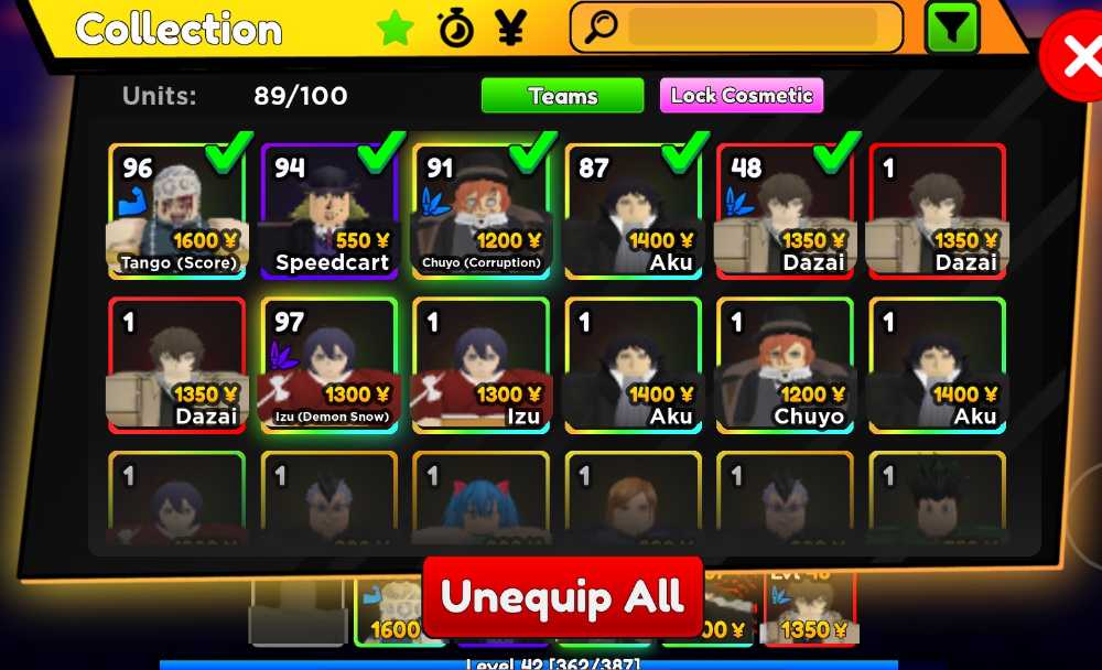 AA | Level 42 acc 12 Meta Mythics | Unverified Clean account level 40