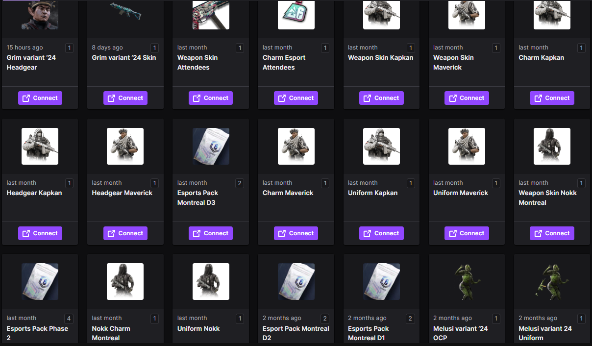 25 ITEMS 8 ESPORT PACKS 17 SKINS FOR OPERATORS [Twitch Drops]