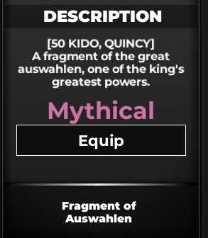 [Type Soul] Fragment of Auswahlen Quincy Ultra