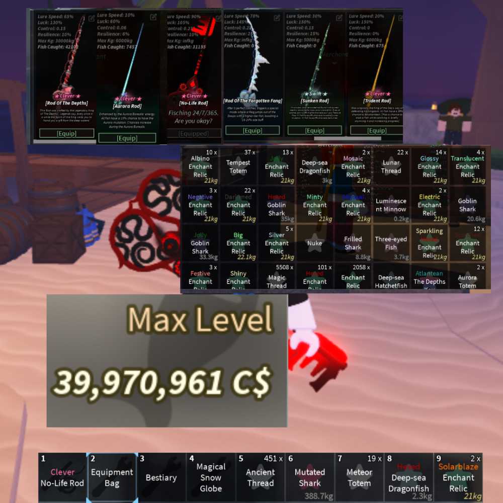 ID 272 Fisch: Level 750 Max- 39m C$ - Rod of the Forgotten Fang, No ...