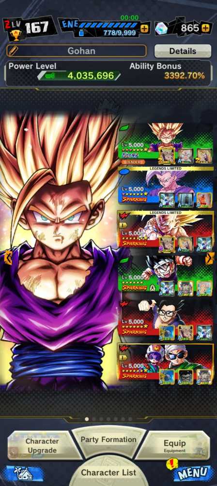 Android+IOS-Acc Gohan-ULTRA SS2 Gohan 10 Star-11 LF(Beast Gohan 8 star ...