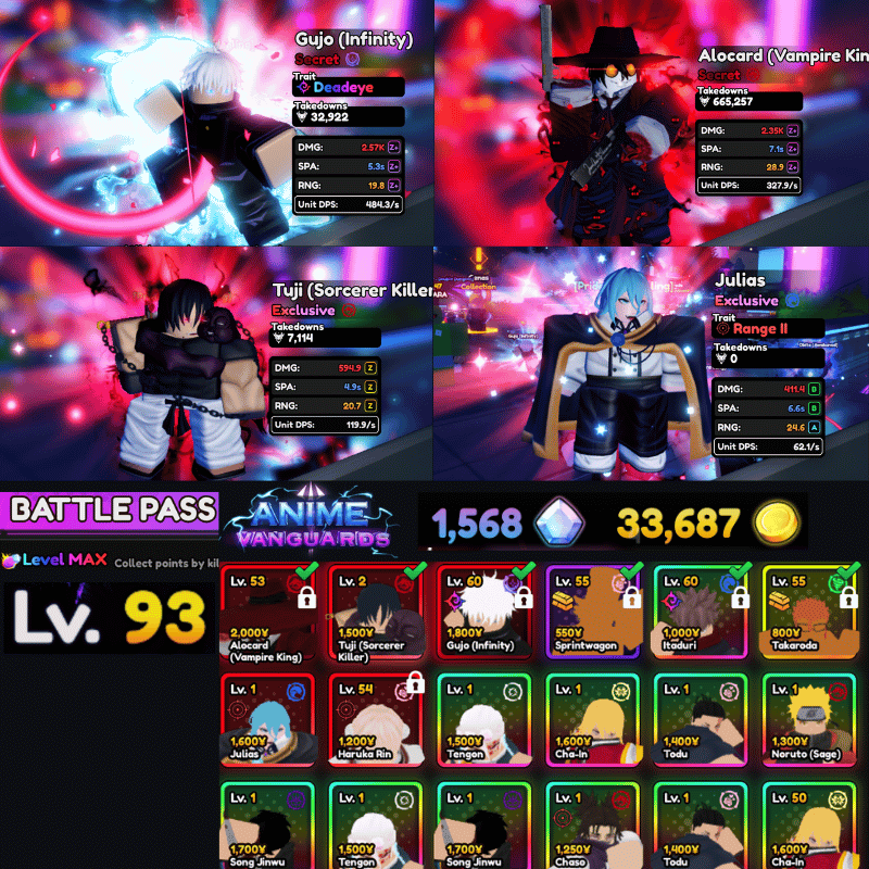 ID742 Gujo Secret Deadeye Z+/Z+/Z+,Alocard Evo Z+/Z+/Z+,Tuji Evo ...