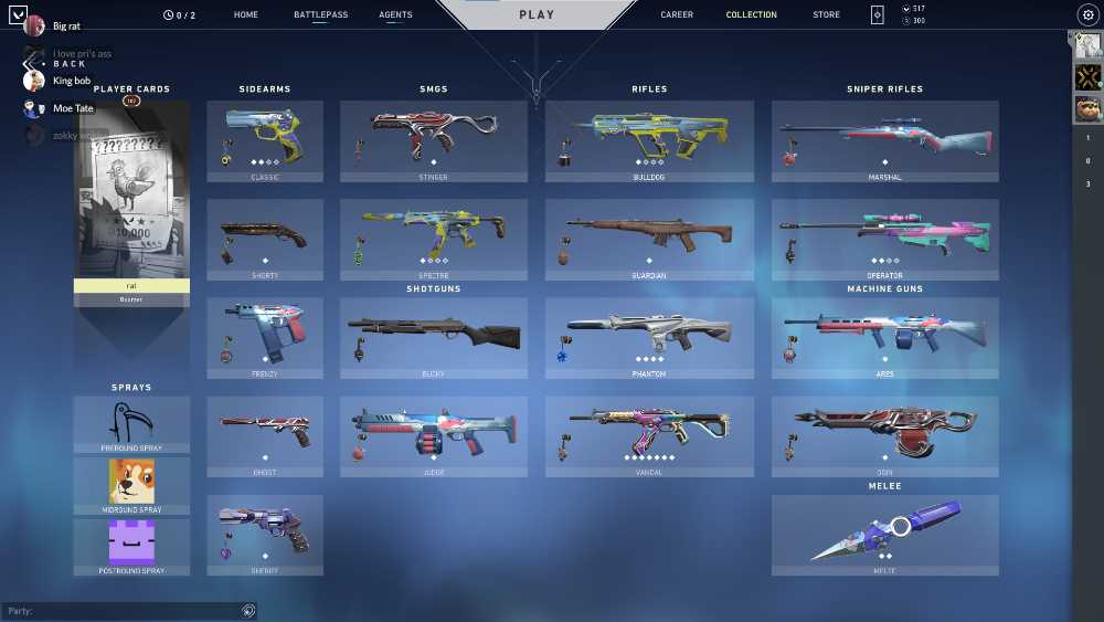 Glitchpop Vandal / Ion Phantom/Valorant Go knife / Platinum 3