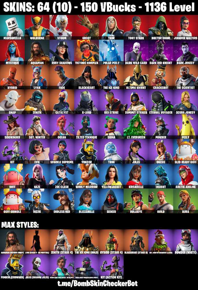 64 SKINS - CATALYST - CRACKSHOT - ULTIMA KNIGHT - INSIGHT - ENDLESS NED ...