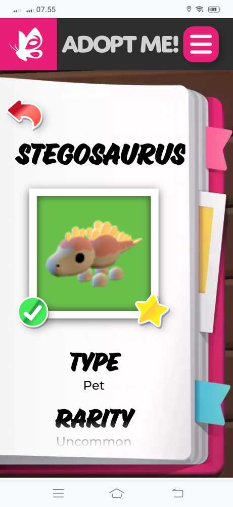 Stegosaurus Adopt Me Pet Roblox
