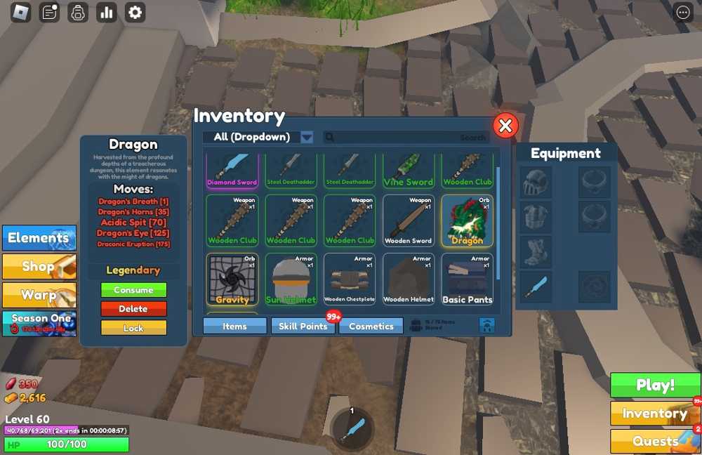 Elemental Dungeons 60 LVL Dragon Gravity