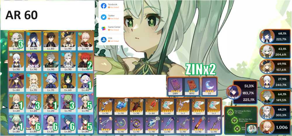 Nahida C3 Yelan SIG Zhongli Navia Kazuha Ayaka Raiden Alhaitham ...