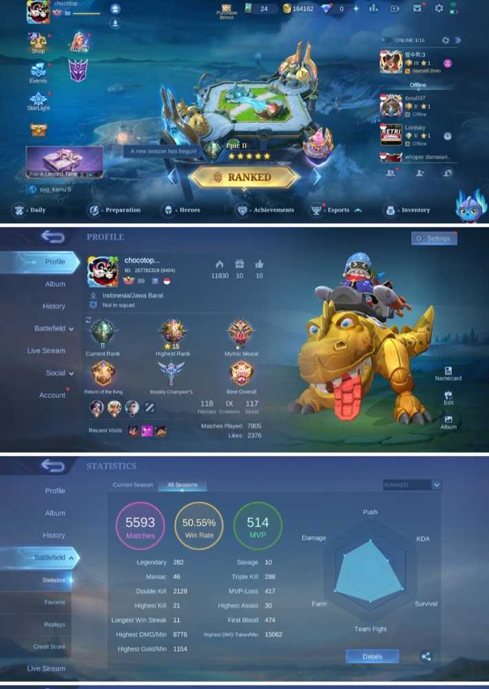 #303 - FULL MAXED EMBLEMS - SKINS 117 - HEROES 118 - VENOM HARLEY ...