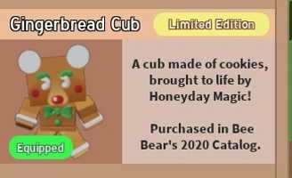 Gingerbread Cub | Cub Buddy | Bee Swarm Simulator | BSS