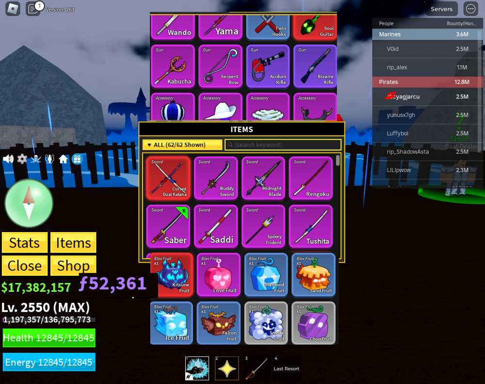 Blox Fruits / Kitsune Inventory / Karate-CDK-SG / 17m BEli / 52k ...