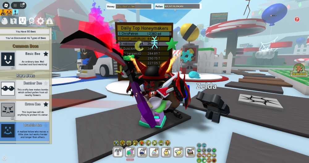 ️Meta ️Bee Swarm Simulator Account | 50 Bee | 20 lvl Hive | Dark Scythe ...