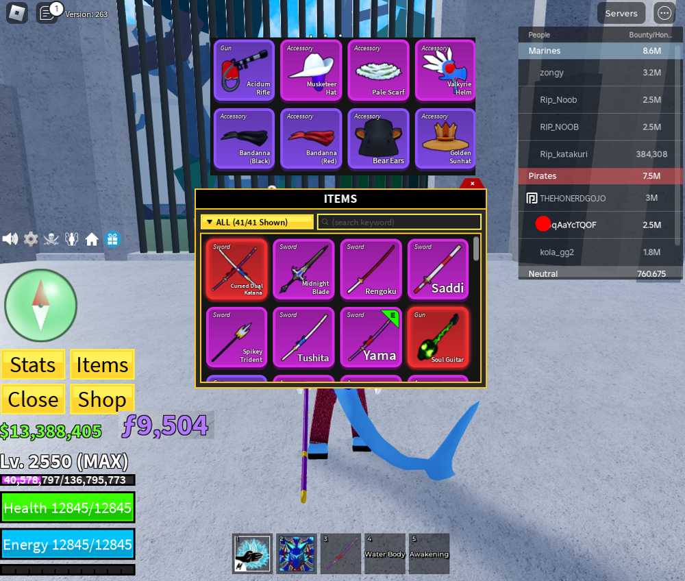 Blox Fruits / Kitsune Using / Awakening Shark FULL Gear / CDK-SG ...