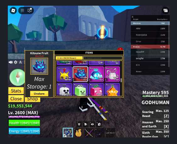 Blox Fruits / Kitsune Inventory / Portal / God Human / CDK / 19m Beli ...