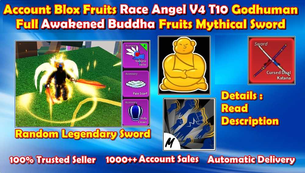 Blox Fruit Level 2550 Race Angel V4 T10 Full Gear GodHuman Full ...
