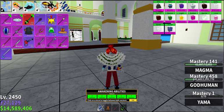 Blox Fruits | Max Level Account (2450) | Full Awakened Magma | 14M ...