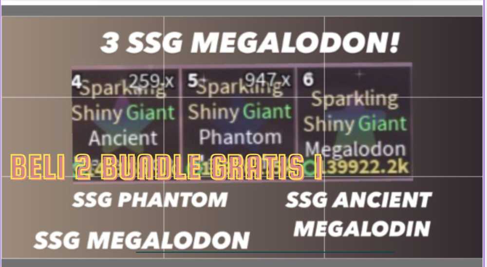 BUNDLE FULL 3 MEGALODON SPARKLING SHINY GIANT ( PHANTOM + ANCIENT ...