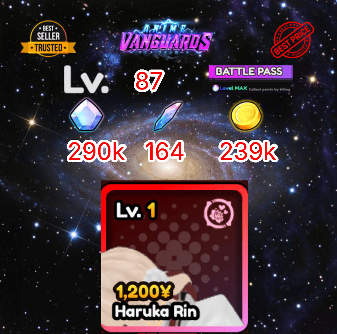 ID 353 - Account Lv87 - 290K Gems, 164 Traits Rerolls, Unverified,Anime ...