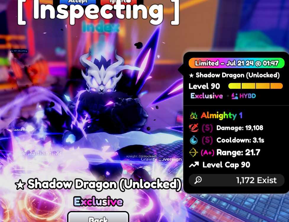 [S S A+] ALMIGHTY SHADOW DRAGON INSTANT DELIVERY - ANIME DEFENDER ROBLOX