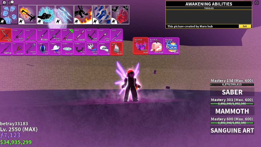 [Cheap] Blox Fruits Level:2550 + Sanguine Art/Mammoth/CursedDualKatana ...