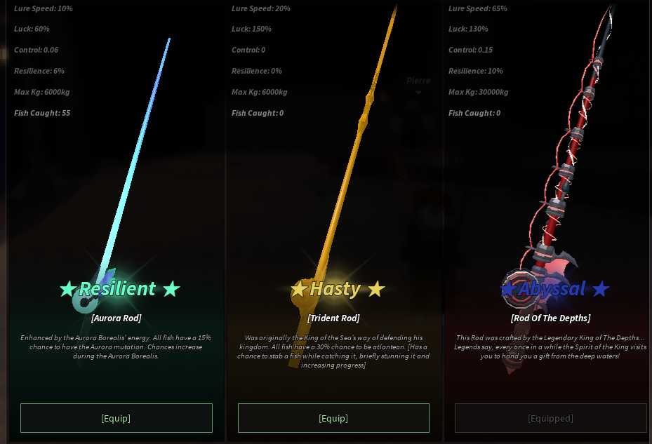 Fisch Account | Lv20 | Rod Of The Depth | Trident Rod | Aurora Rod ...