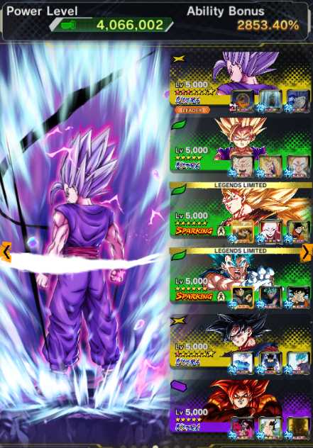 N575 META COMP 4 UL (Beast Gohan 10s + SS2 Gohan SS4 Gogeta Ui Goku 8s ...