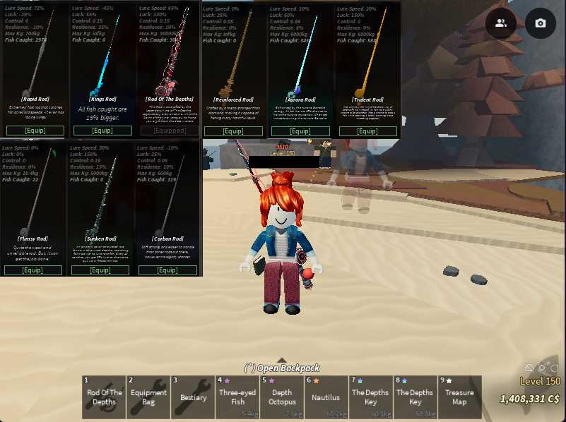 FISCH | Rod of The Depths | Trident Rod | Kings Rod | Aurora | Sunken ...