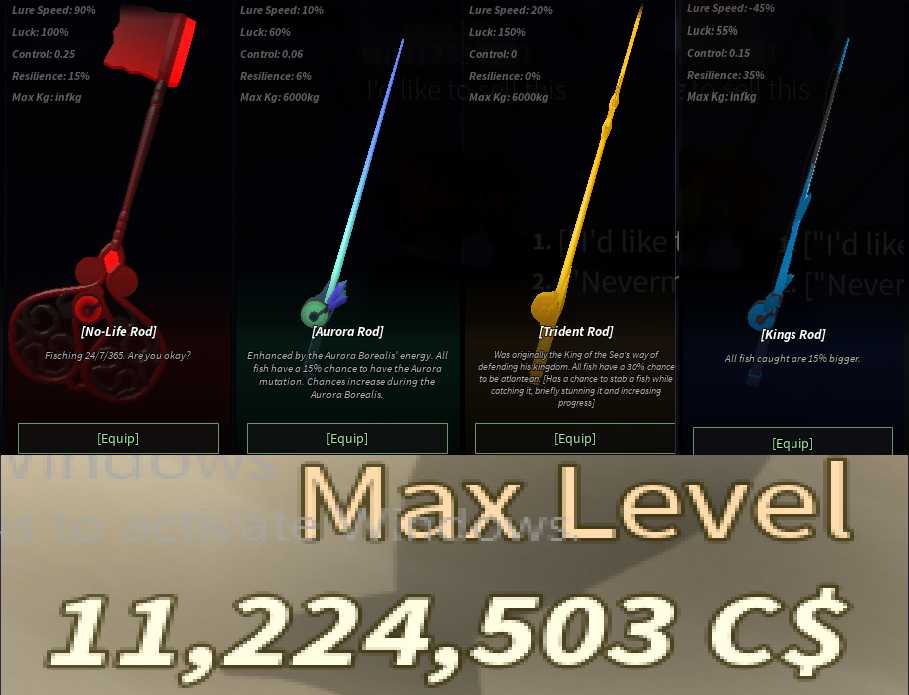 No-life Rod I ACCOUNT LV.500 | 11,000,000 Cash (11M C$) | Unverified ...