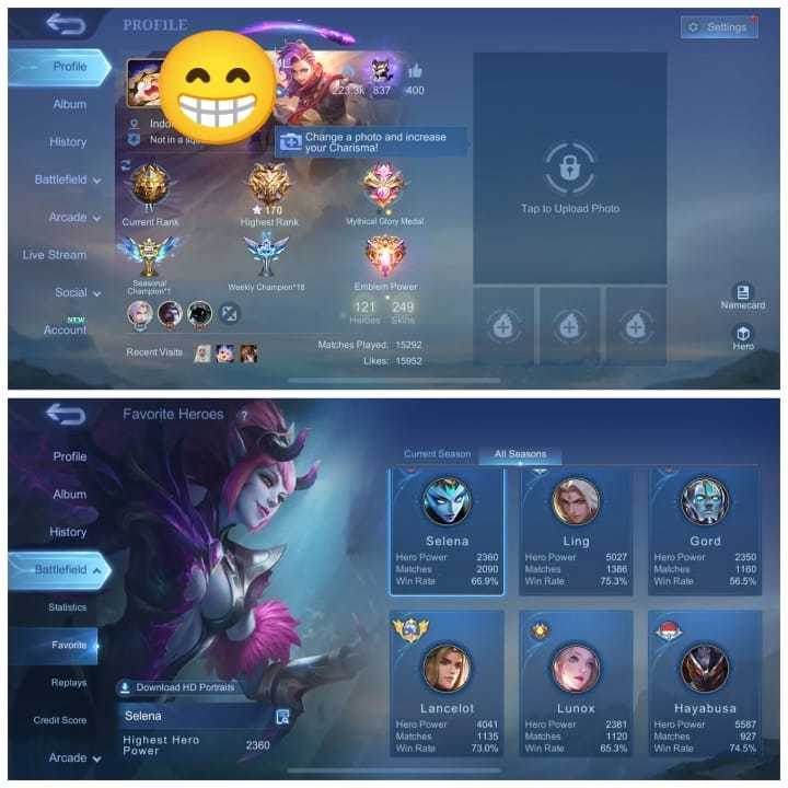 High win rate. Assassin. 1 Legend. 2 Collector. Lance Dawning. Chou KOF ...