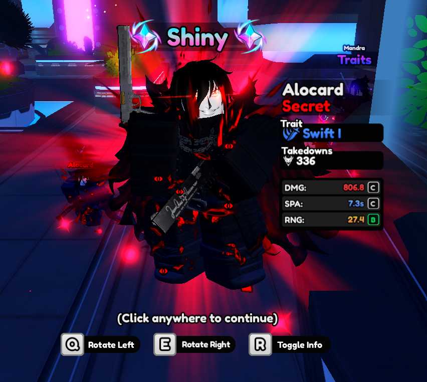 [ Anime Vanguards ] Shiny Secret Alocard