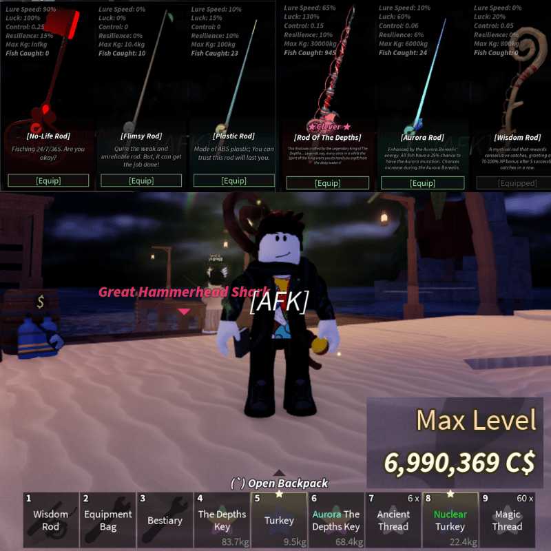 ID182Fisch: Level 750 Max 6M9 C$ - No-Life Rod , Rod of the Depths ...