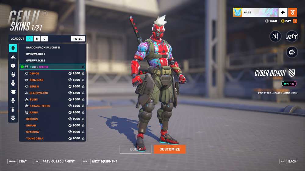 Cyberdemon Genji | Full Battle Pass 1 | Ranked Ready | Full Access ...