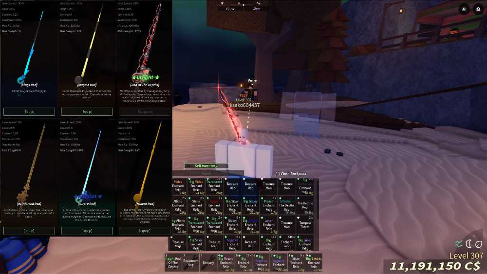 FISCH | Rod Of The Depths Rod | Aorura Rod | Kings Rod | 11 M Cash ...